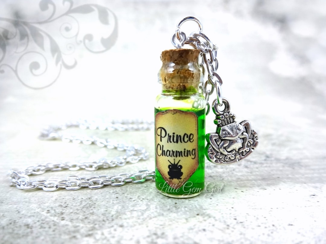Prince Charming Magic Potion Bottle Necklace - Frog Prince Love Potion ...