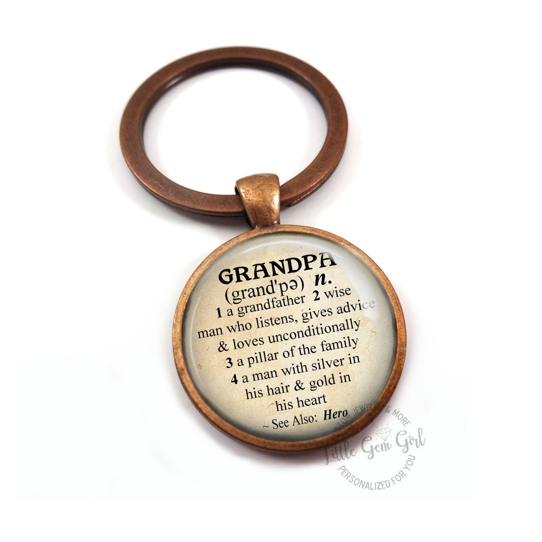 Handmade Grandpa Key Chain With Dictionary Definition - Grandfather Key ...