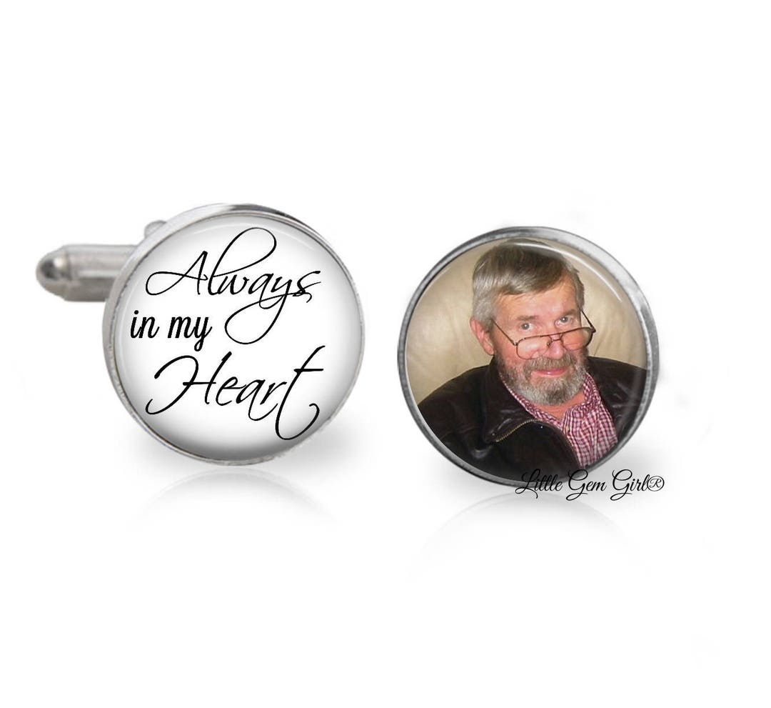 Memorial Photo Cuff Links - Always in My Heart Picture Wedding ...