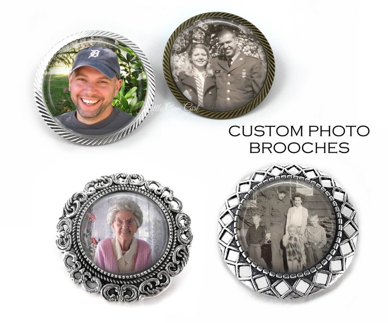 Custom Photo Memorial Brooch Personalized Picture | Etsy