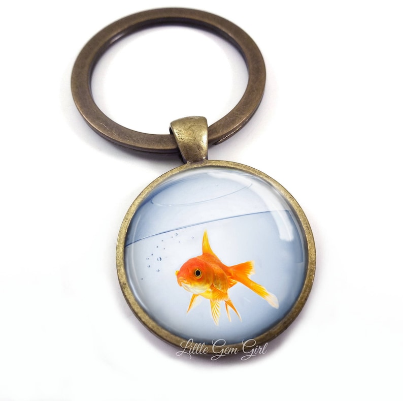 Goldfish Necklace Pendant Gold Fish in Fish Bowl Jewelry | Etsy