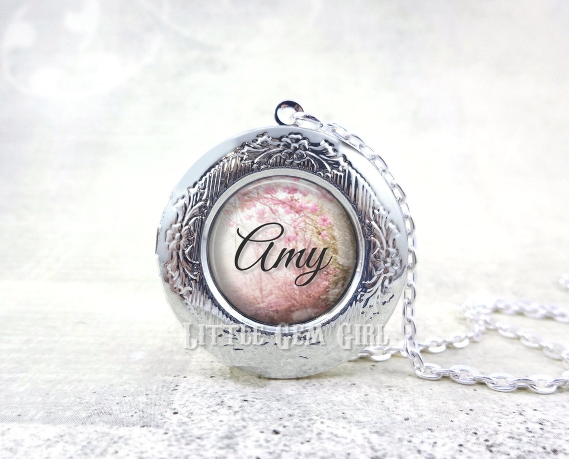 Personalized Name Locket Monogram Necklace Custom Photo | Etsy