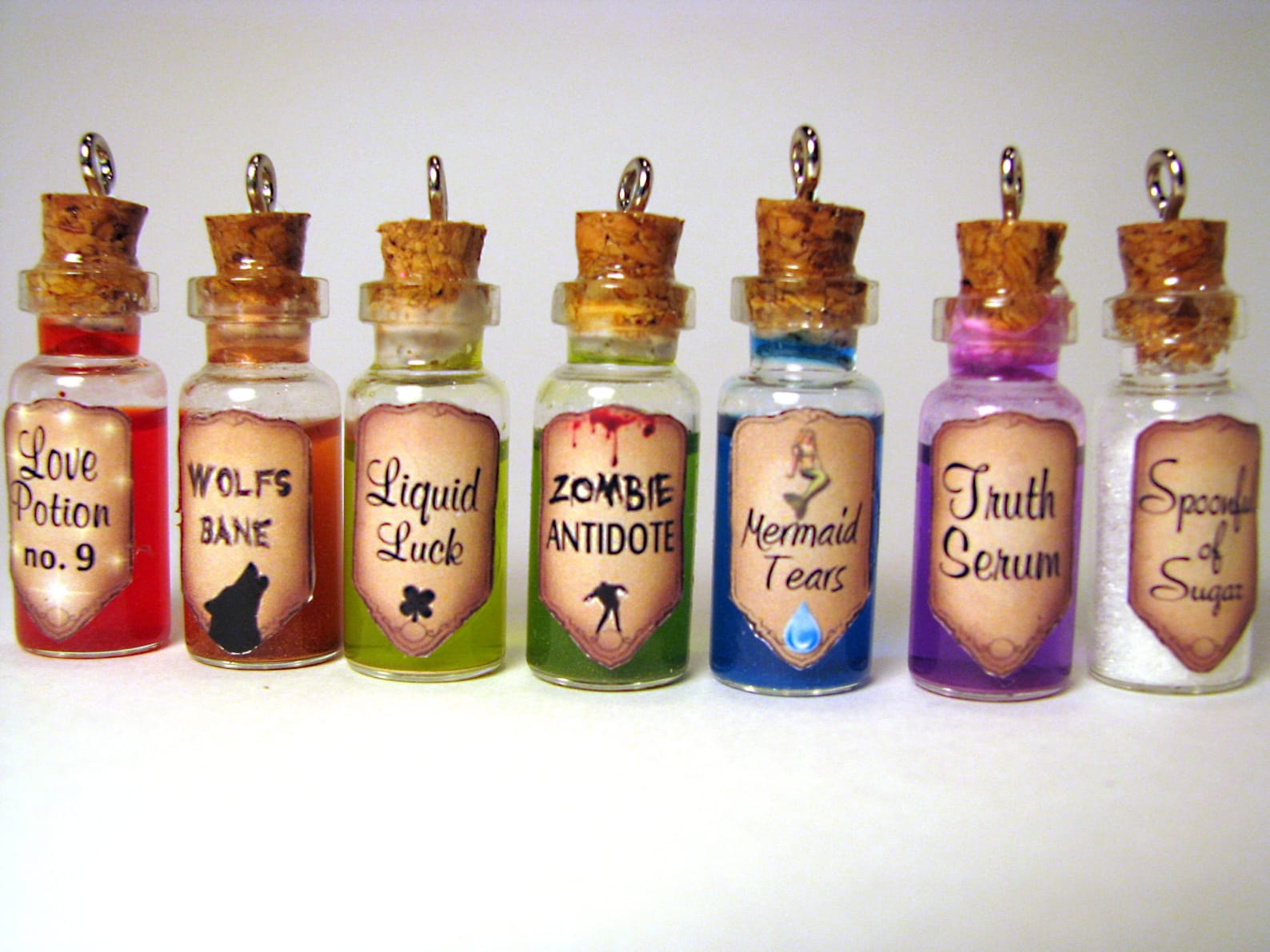 Liquid Luck Glass Bottle Necklace - Good Luck Charm - Magic Potion Vial ...