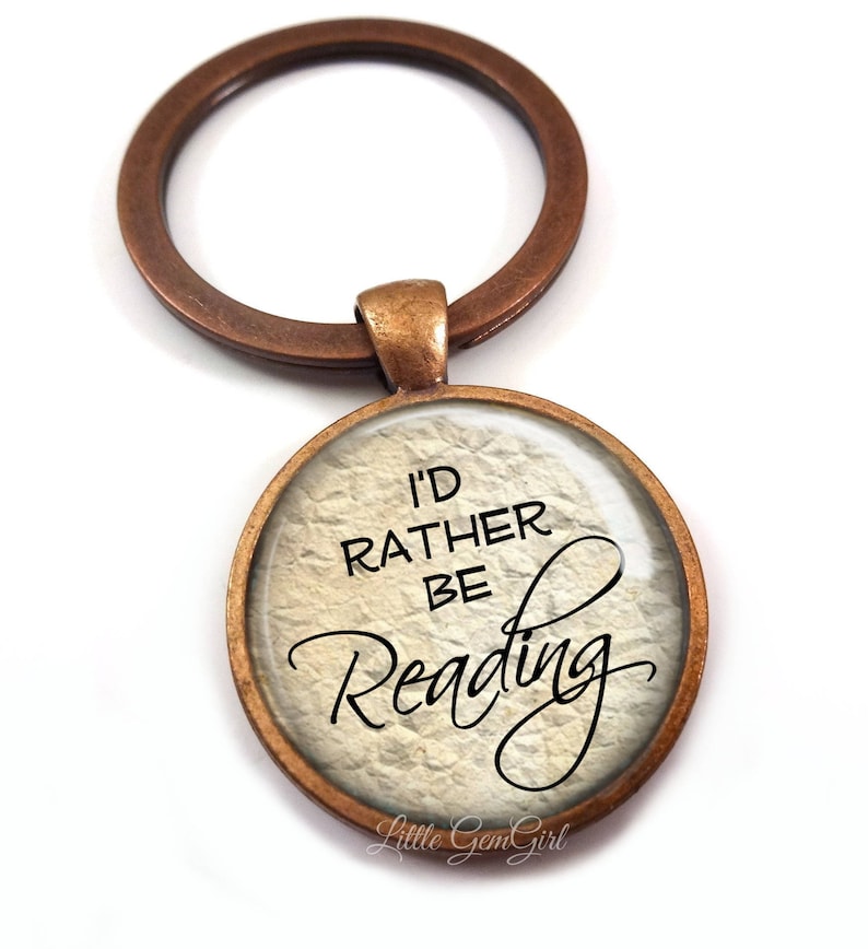 Handcrafted I'd Rather Be Reading Pendant Necklace or Key Chain Charm ...