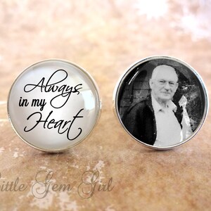 Memorial Photo Cuff Links - Always in My Heart Picture Wedding ...