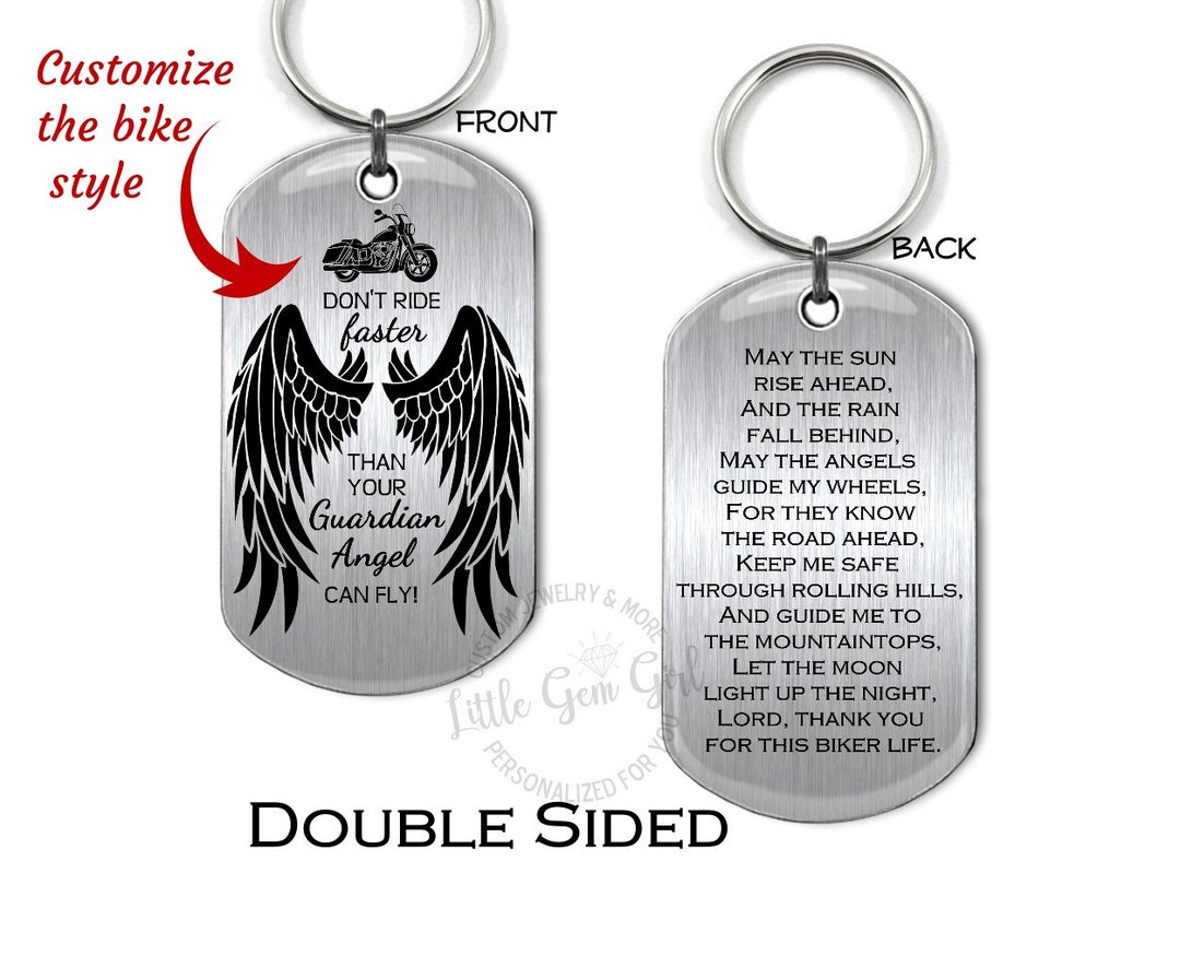 Biker Prayer for Motorcycle Riders Double Sided Dog Tag - Guardian ...