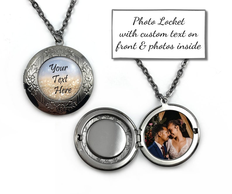 Custom Locket Necklace 17 Designs Available Personalized - Etsy