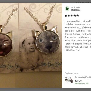 Personalized Cat Face Charm Necklace - Custom Jewelry With Your Cat's ...