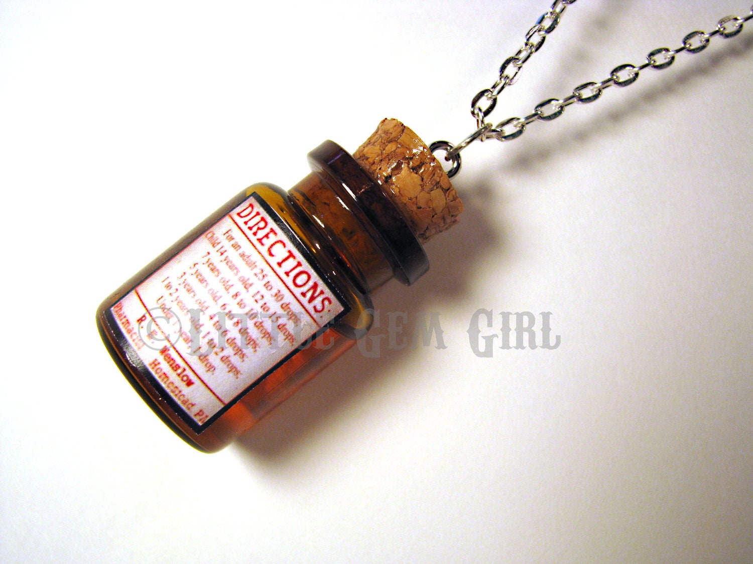 Laudanum Poison Glass Bottle Cork Necklace with 2 Labels Old | Etsy