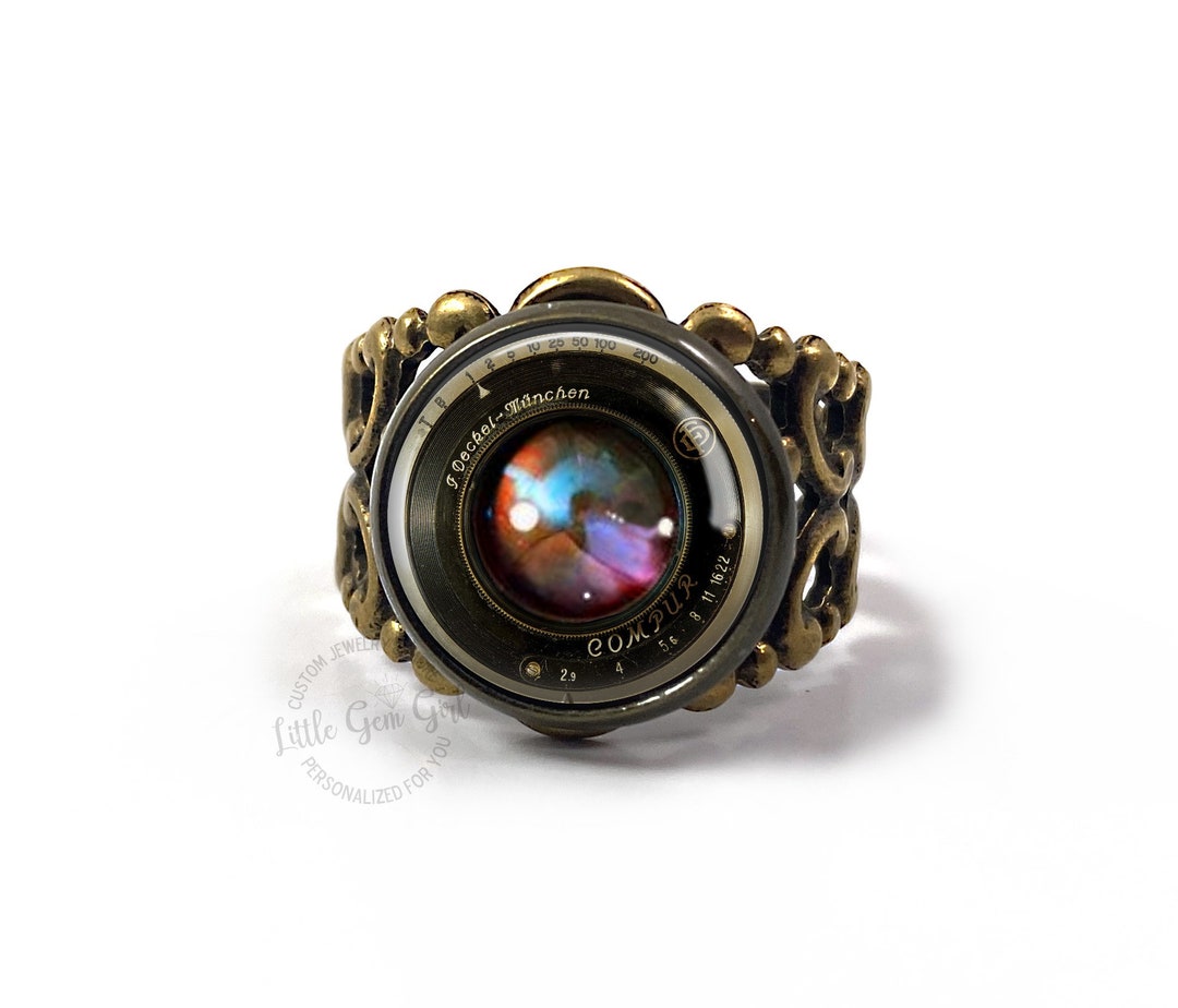Vintage Style Mini Camera Ring High Quality Adjustable Filigree Band ...