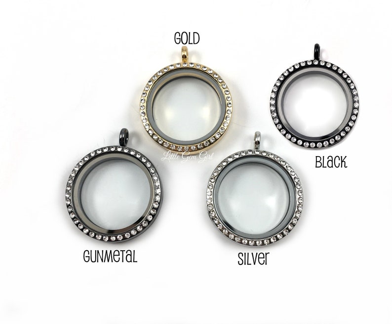 Custom Birth Moon Floating Locket Necklace 1 - 4 Moon Phase Charms ...