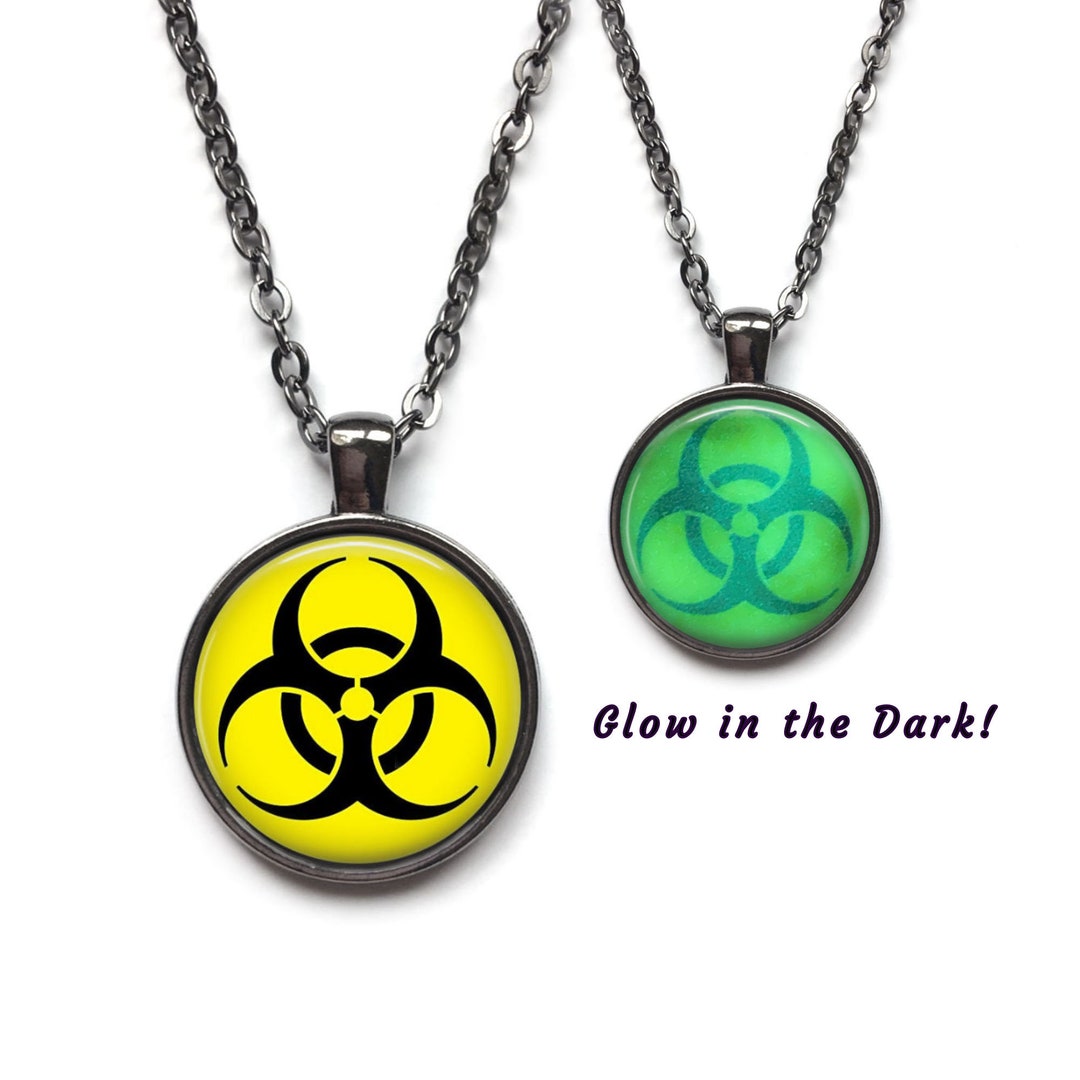 Glowing Biohazard Toxic Chemical Symbol Necklace or Keychain Pendant ...