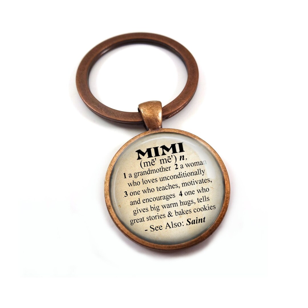 Mimi Keychain Charm Dictionary Definition Jewelry - Mothers Day Gift ...