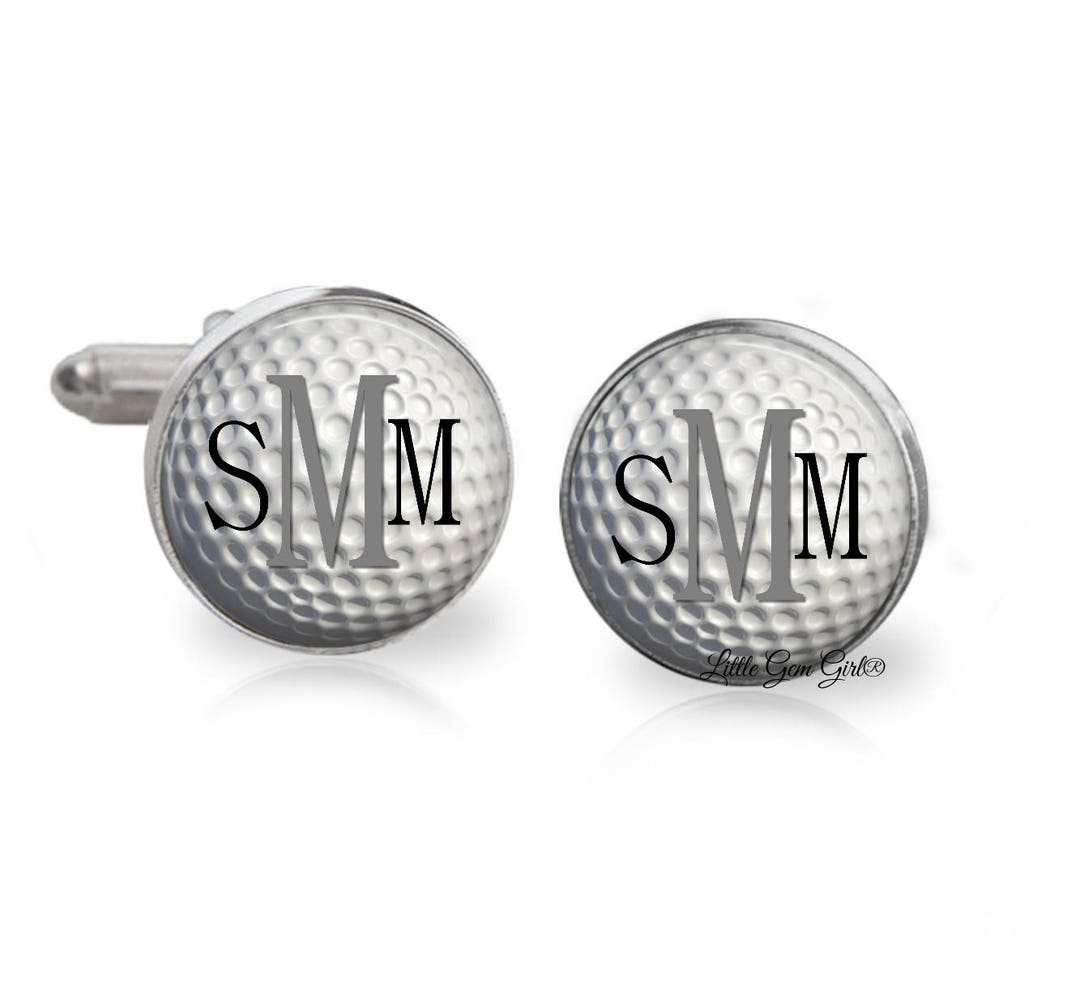 Custom Golf Ball Monogram Cuff Links - Personalized Golfing Initial ...