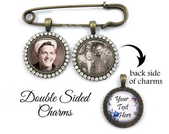 Custom Photo Lapel Pin Wedding Boutonniere Pin Memorial - Etsy