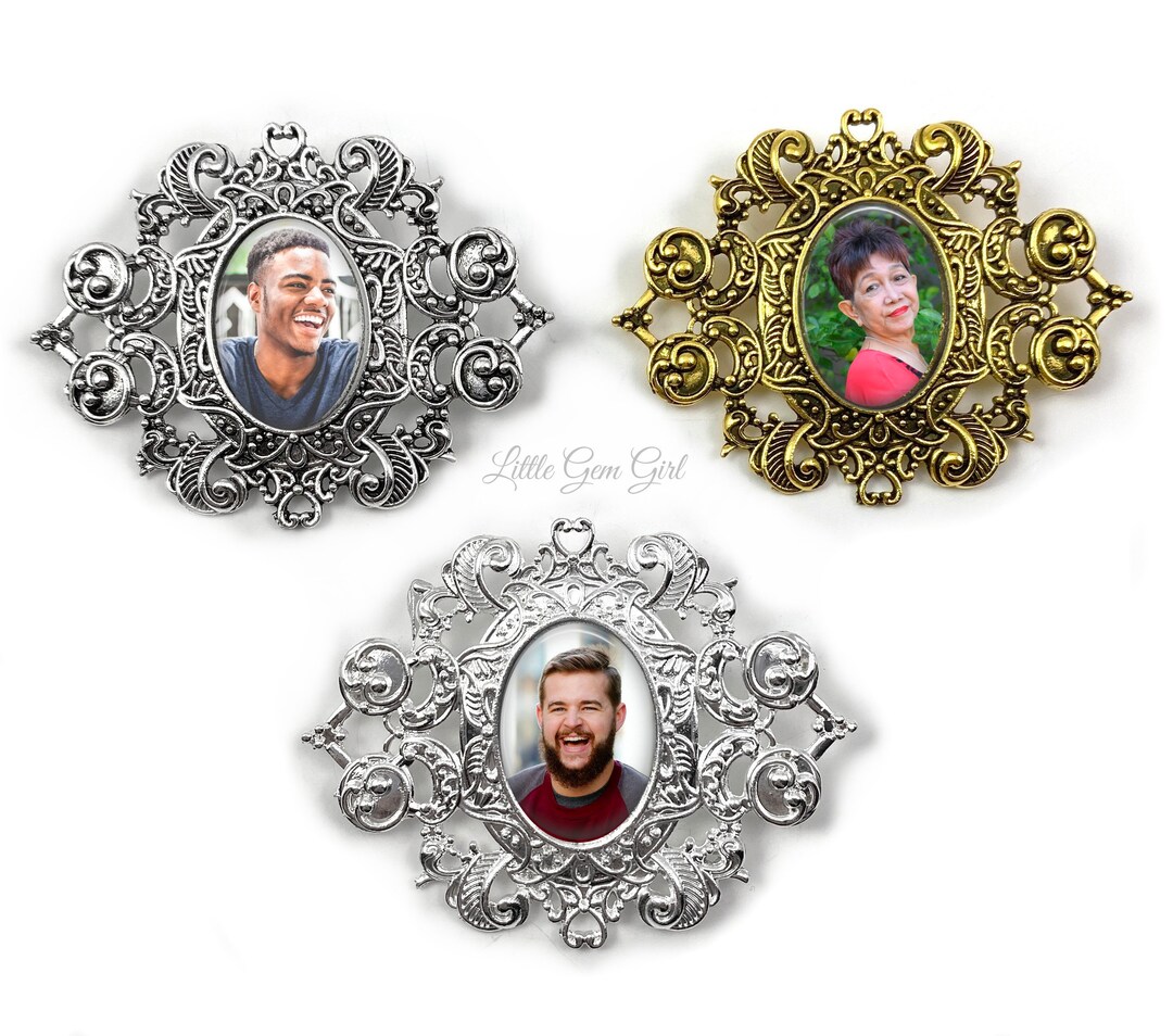 Vintage Style Personalized Photo Brooch Custom Picture - Etsy