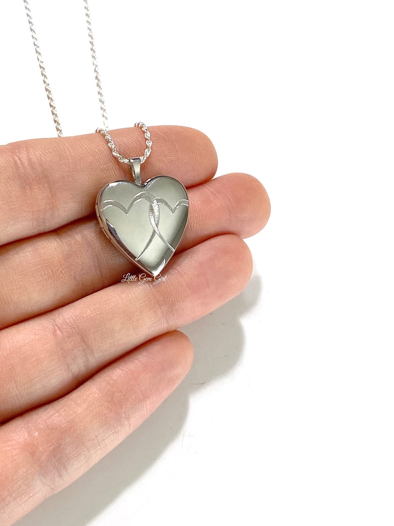 Custom Photo Double Heart Locket 925 STERLING SILVER - Etsy