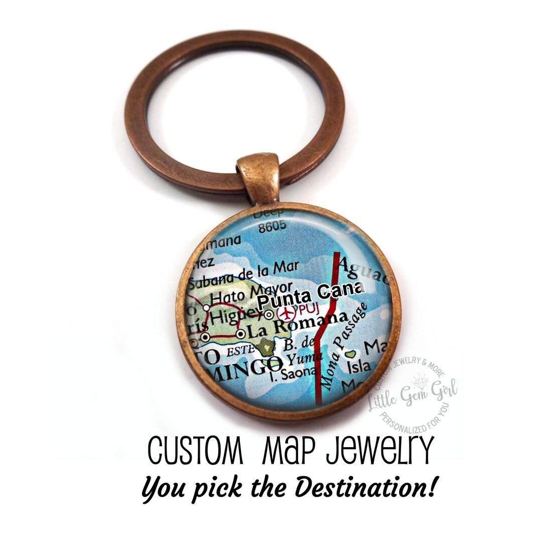 Personalized Map Jewelry - You Pick the Location - Custom Vintage Style ...