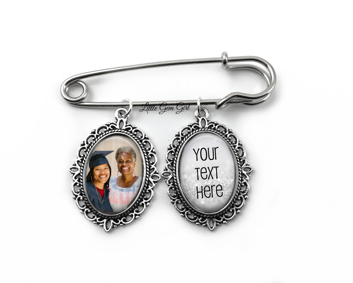 Oval Victorian Lapel Pin With Custom Photo and Personalized Text in ...