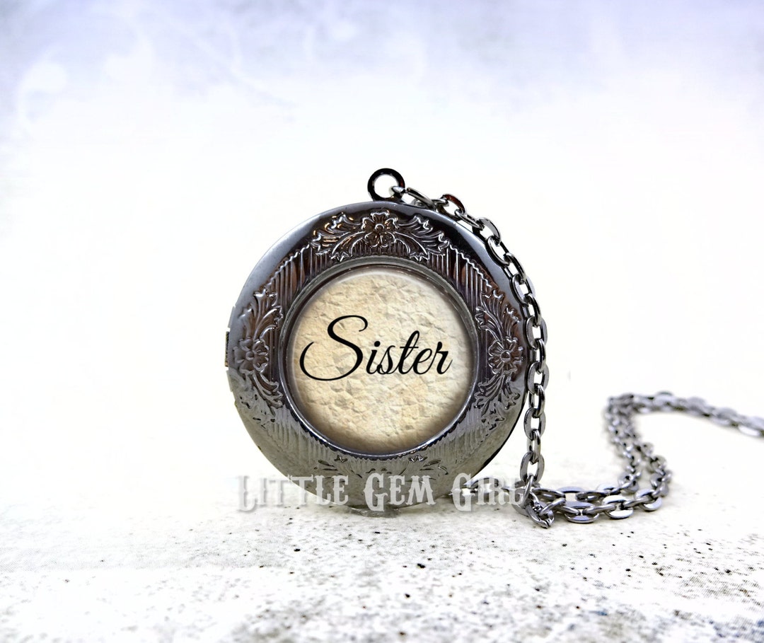 Personalized Sister Locket - Custom Sister Necklace Keepsake Jewelry ...
