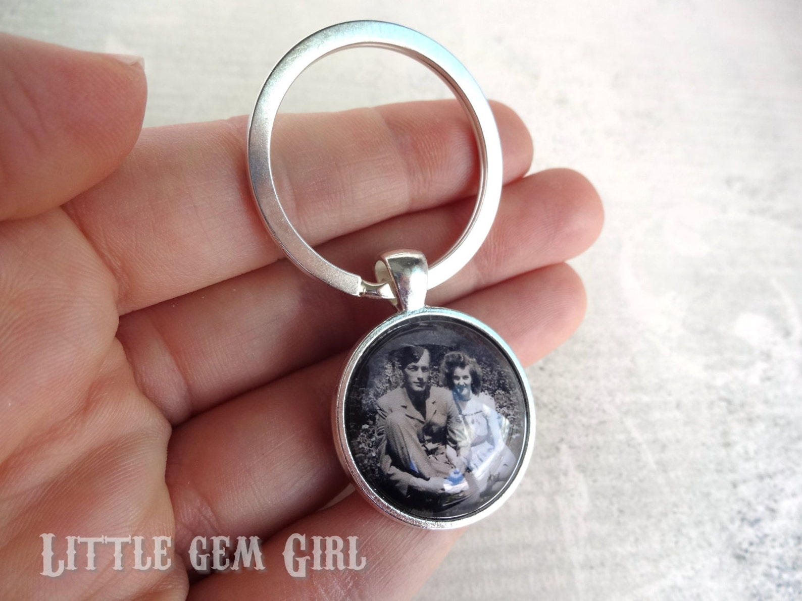 Custom Photo Key Chain Picture Keychain Personalized Silver - Etsy