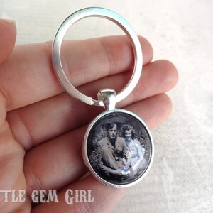 Custom Photo Key Chain - Picture Keychain Personalized Silver Key Charm ...