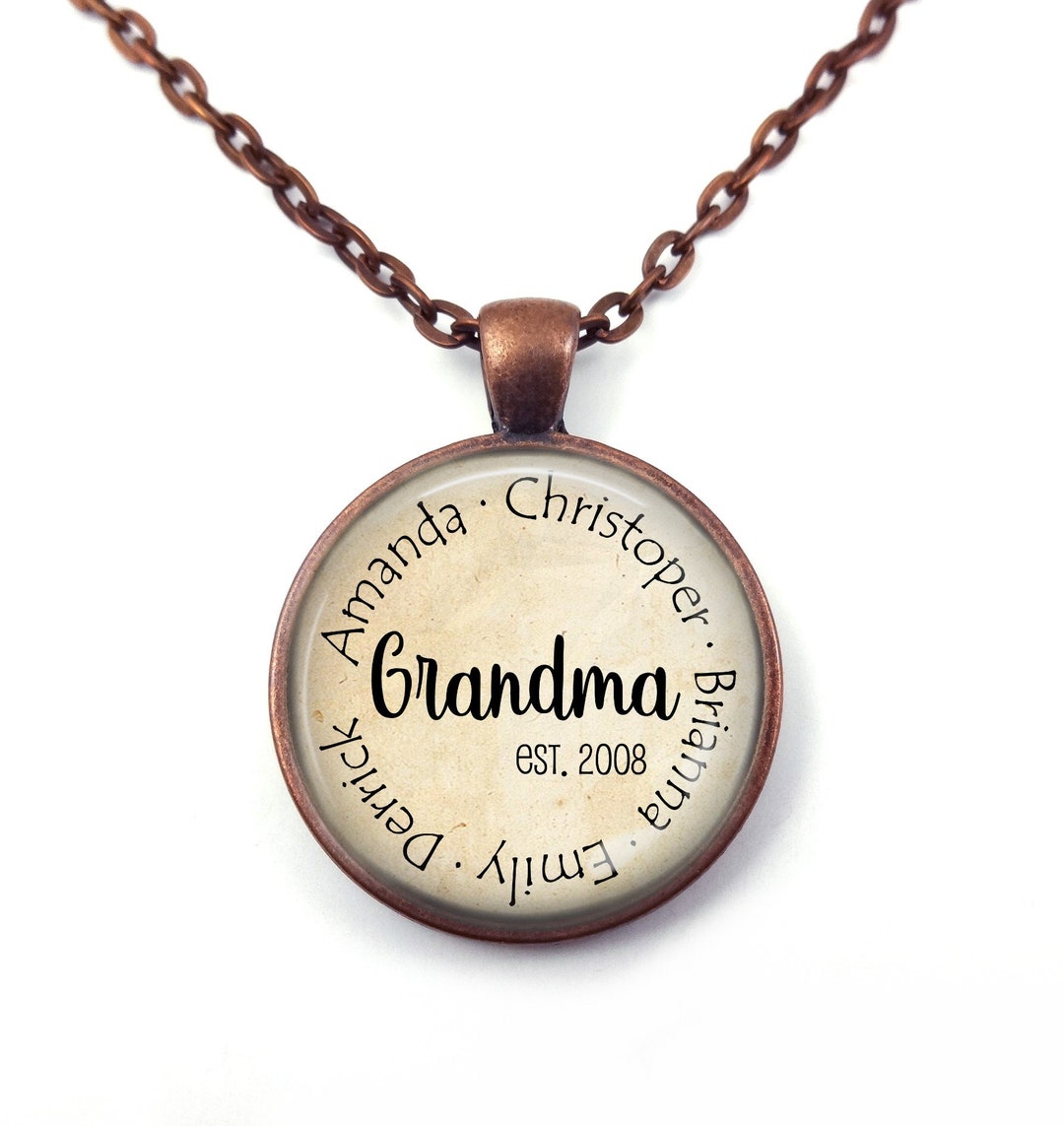 Custom Grandma Established Jewelry With Kids Names - Grandkids Names ...