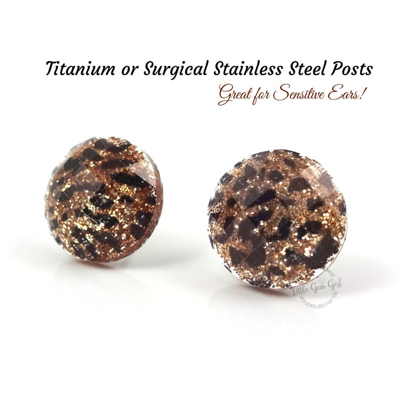 Leopard Print Small Studs - Etsy
