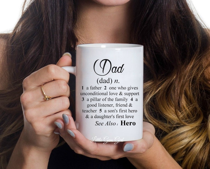 Dad Coffee Mug Custom Photo and Dictionary Definition Quote - 15 Ounce ...