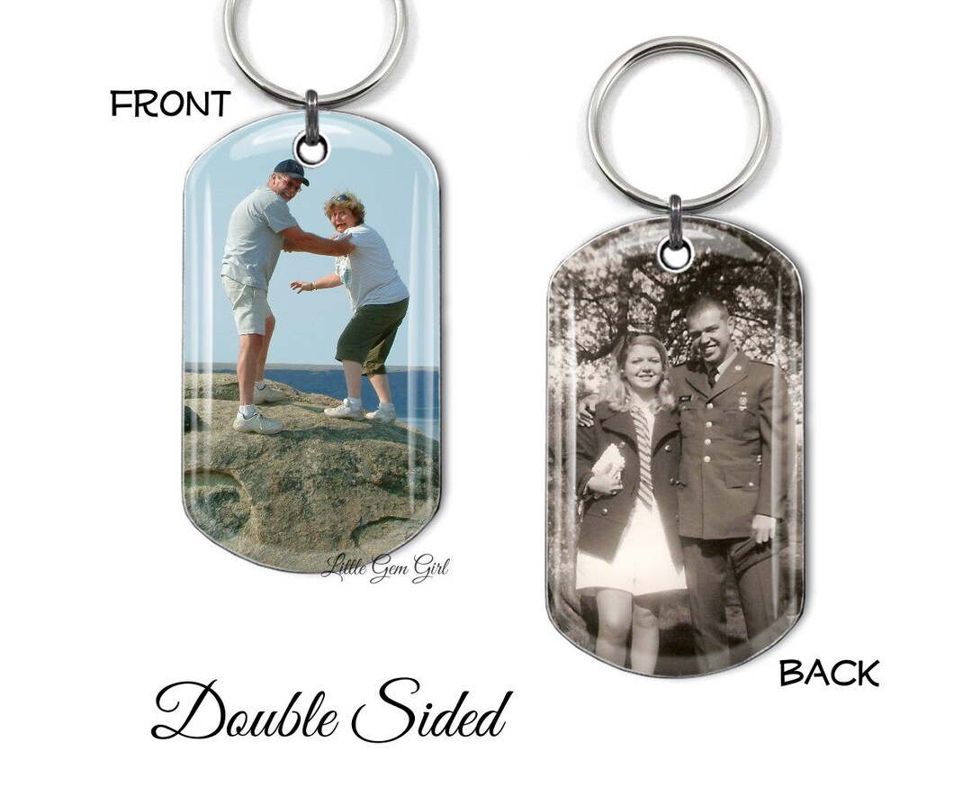 Double Sided Custom Photo Key Chain - Personalized Picture Keychain ...