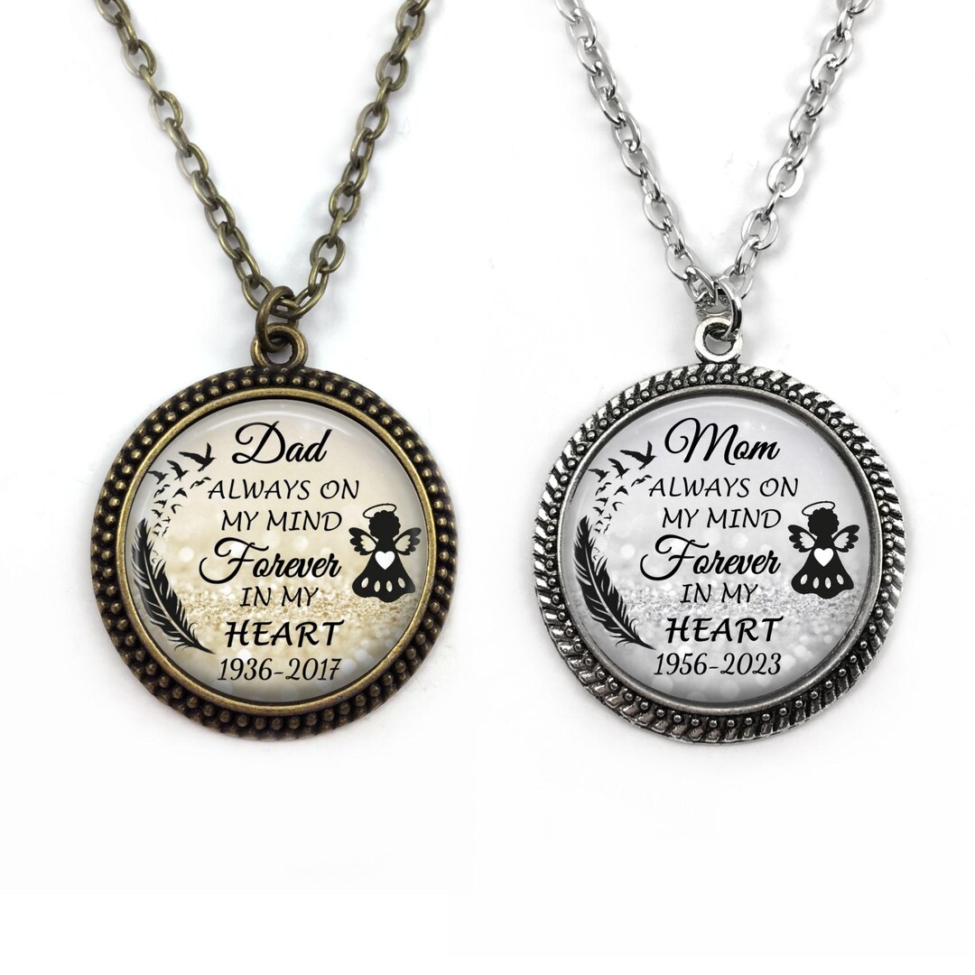 Memorial Necklace, Always on My Mind Forever in My Heart, Personalized ...