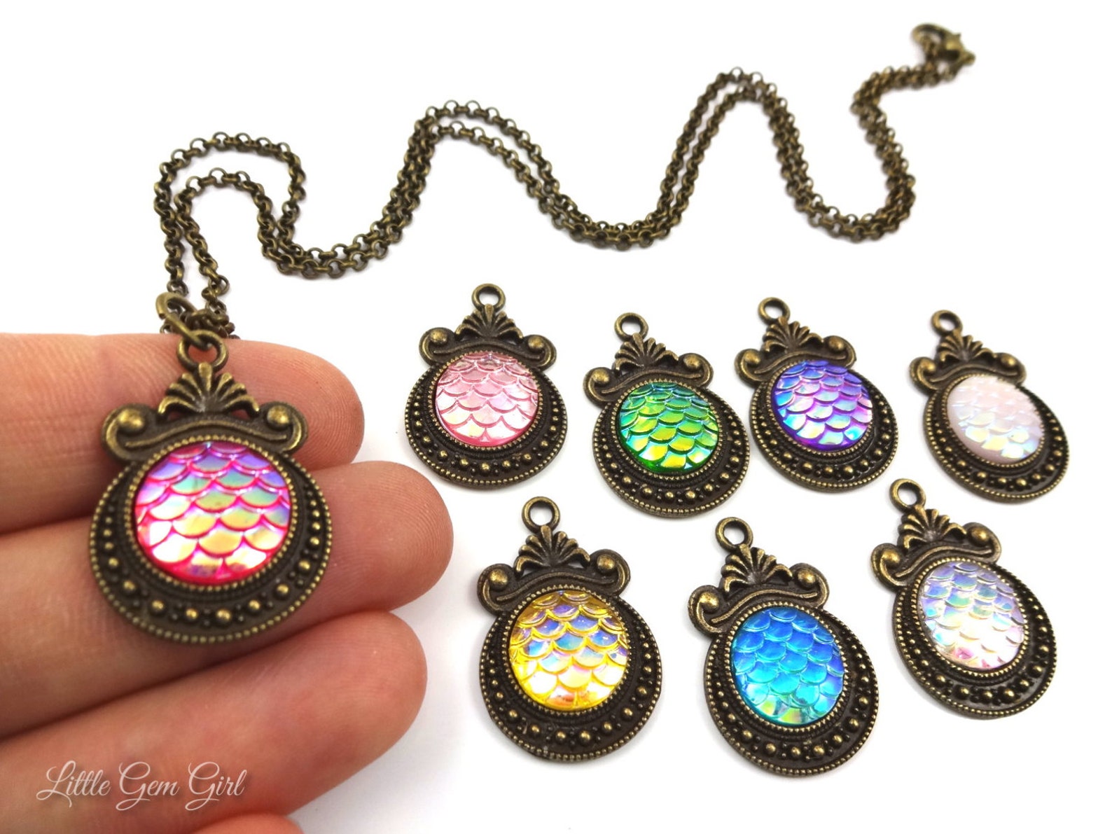 Red Dragon Necklace - Silver or Bronze in 12 Colors - Color Changing ...