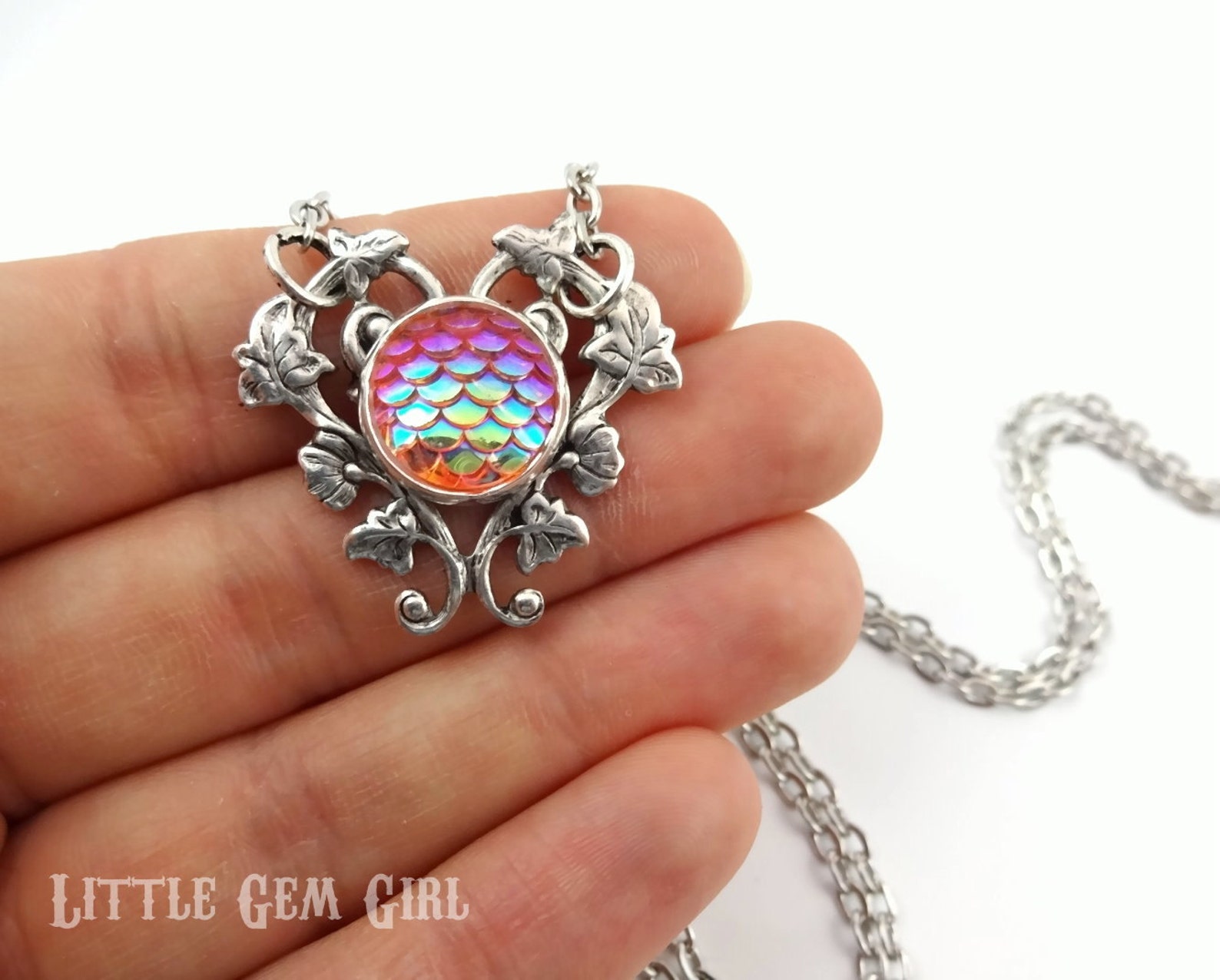 Dragon Scale Necklace Dragon Egg Necklace 17 Colors Available Mermaid ...