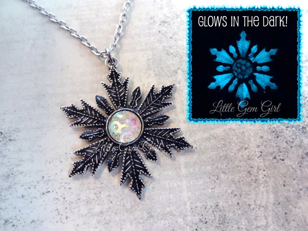 Glowing Snowflake Necklace - Glow in the Dark Snowflake Charm - Magical ...