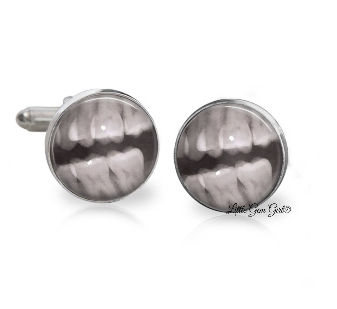 Teeth Xray Cuff Links - Dental X Ray Bite Wings Skeleton Cufflinks ...