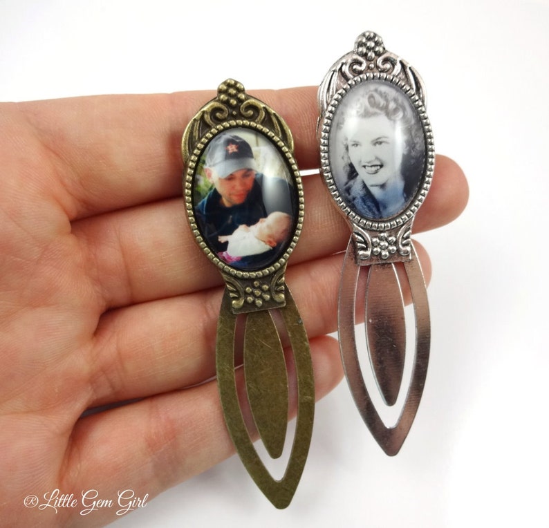 Custom Photo Bookmark - Personalized Picture Clip - Bronze or Silver ...