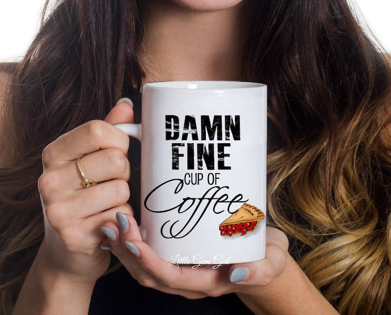 Damn Fine Cup of Coffee Mug - Coffee and Cherry Pie Coffee Cup - Funny ...