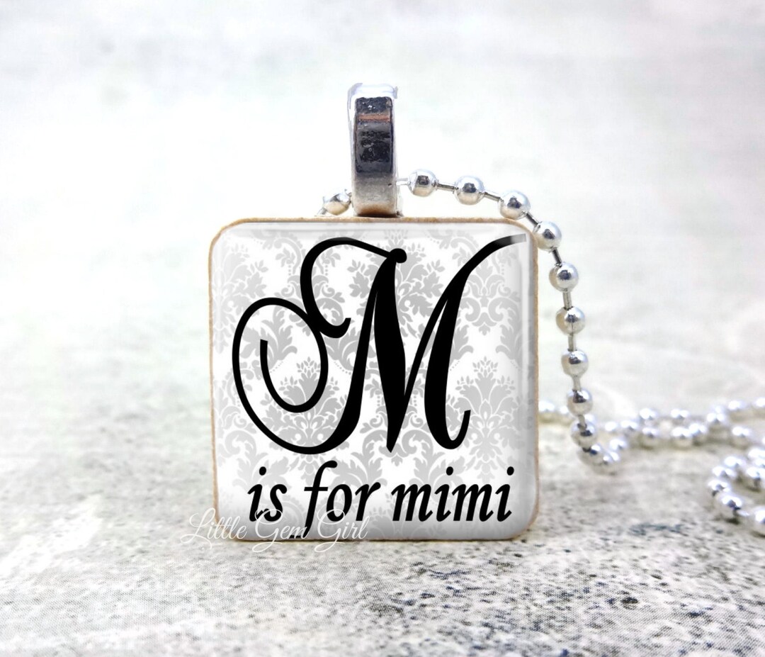 M is for Mimi Wood Pendant Necklace for Mothers Day - Personalized Mimi ...