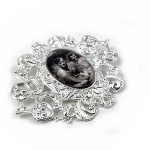 Vintage Style Personalized Photo Brooch - Custom Picture Memorial Pin ...