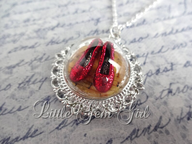 Ruby Red Slipper the Wonderful Wizard of Oz Necklace Silver | Etsy