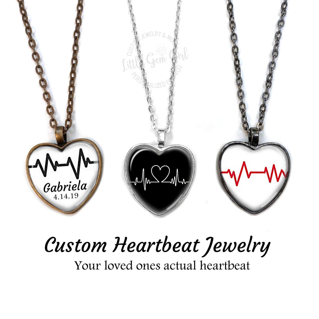 Custom Heartbeat Jewelry - Personalized Heartbeat Necklace or Key Chain ...