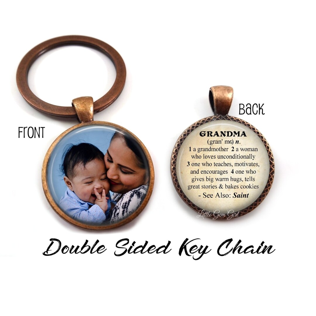 Grandma Key Chain With Custom Photo - Personalized Double Sided Grandma ...
