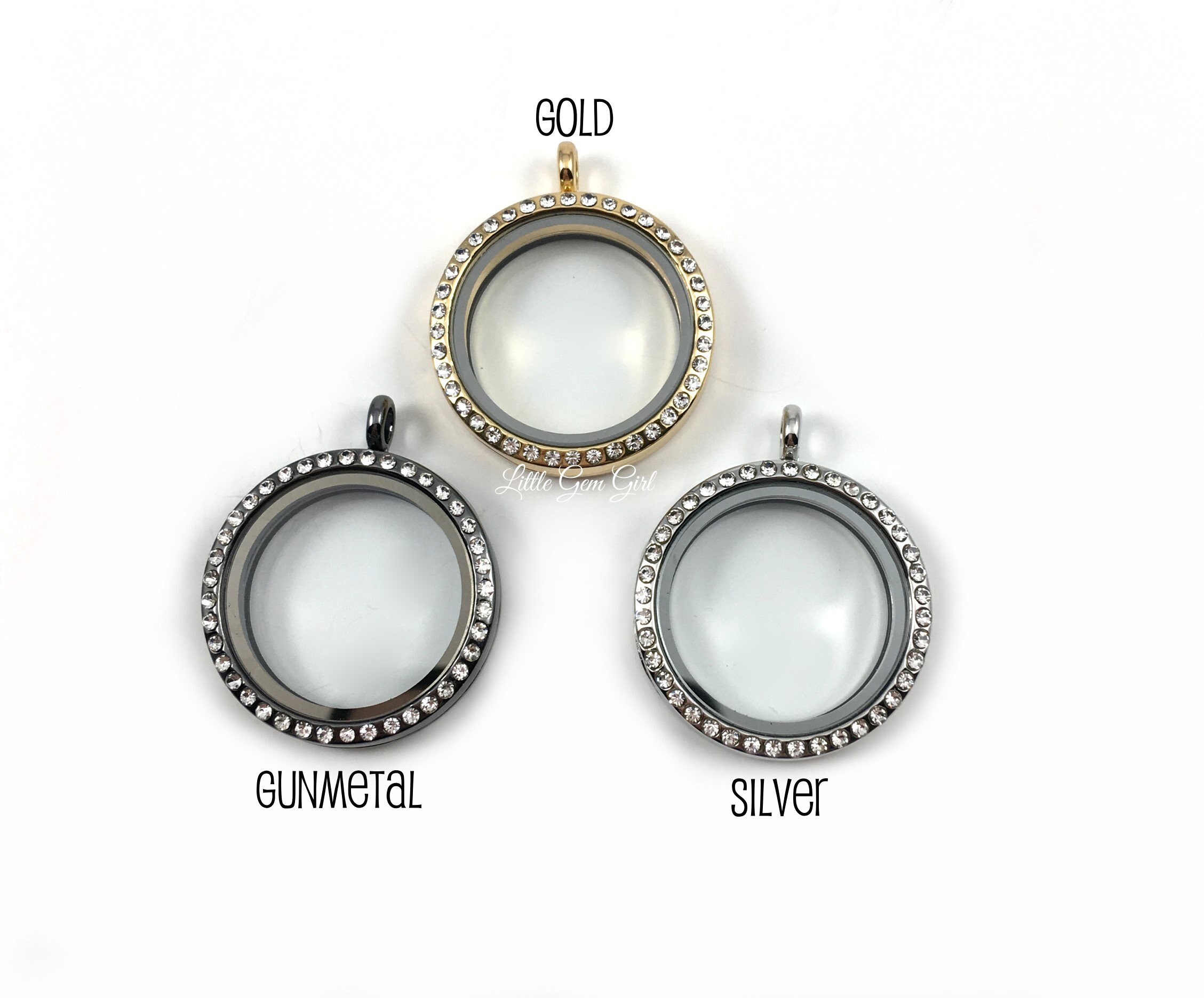 Floating Birthstones Charm Locket With Rhinestones Custom Premium ...