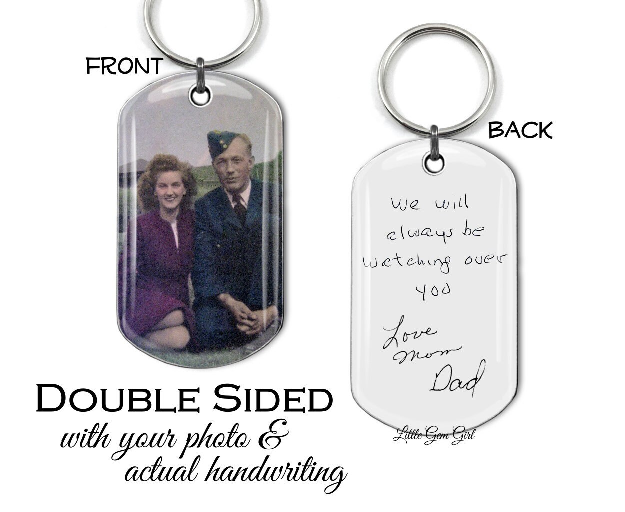 Handwriting Keychain or Necklace Handwritten Key Chain - Etsy