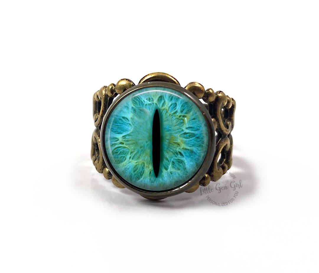 Cat Eye Ring - 25 Eye Choices - Vintage Bronze or Silver Filigree ...