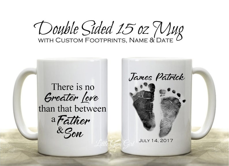 Custom Baby Footprint Coffee Mug Newborn Baby 1st Fathers | Etsy