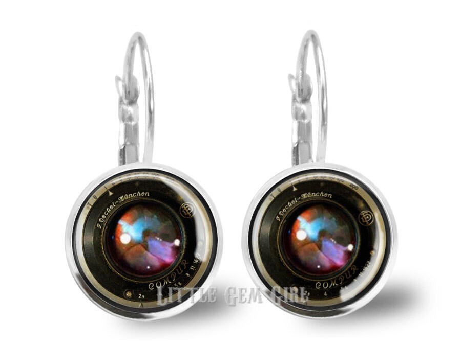 Vintage Camera Lens Earrings - Camera Lense Earrings Post or Dangle ...