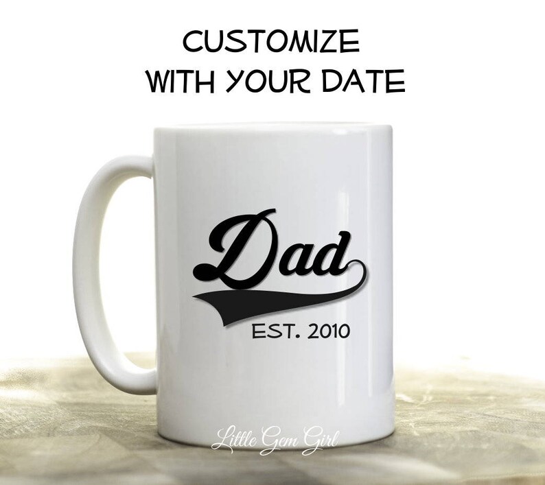 Custom Photo Dad Established Coffee Mug - Personalized Picture Fathers ...