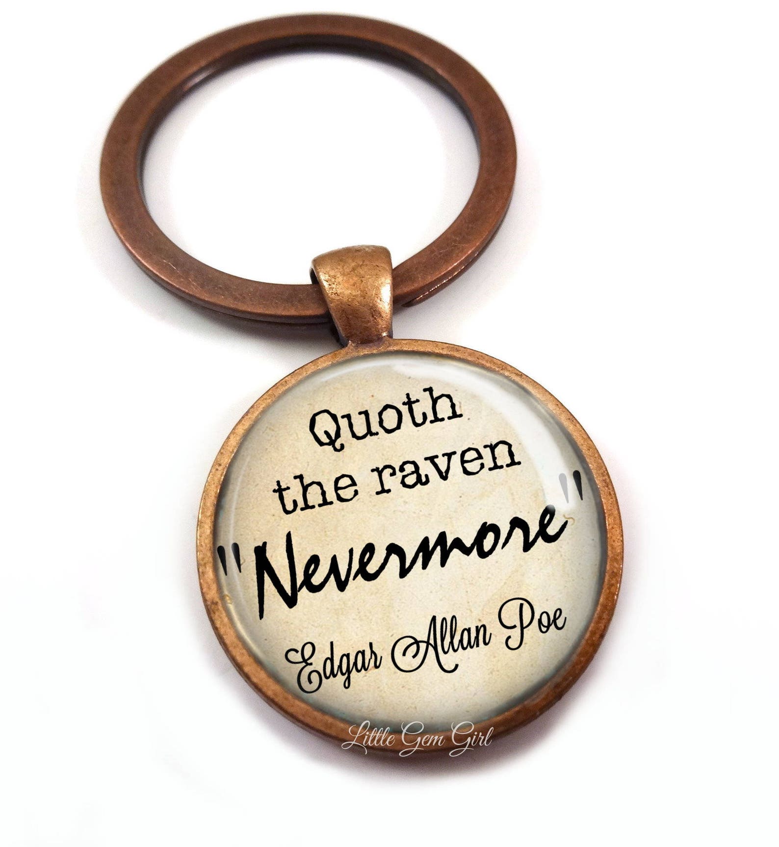 Edgar Allan Poe the Raven Nevermore Quote Necklace or Key - Etsy