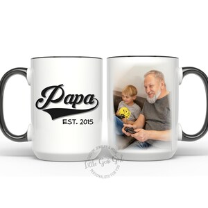 Custom Photo Papa Established Mug - Personalized Father's Day Coffee ...